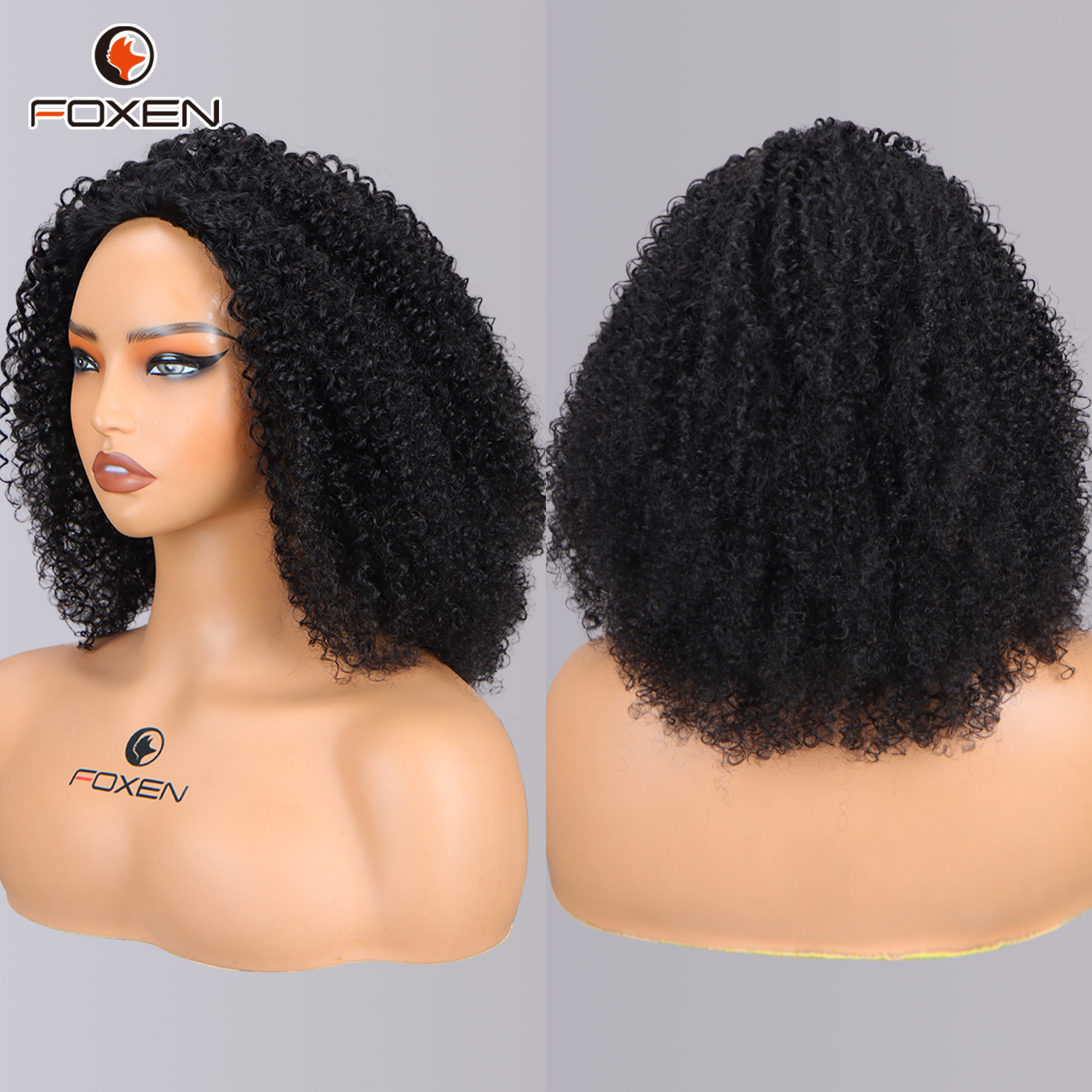 Cheap 100% Human Hair Wigs 16 Afro Curly Wig Factory Direc